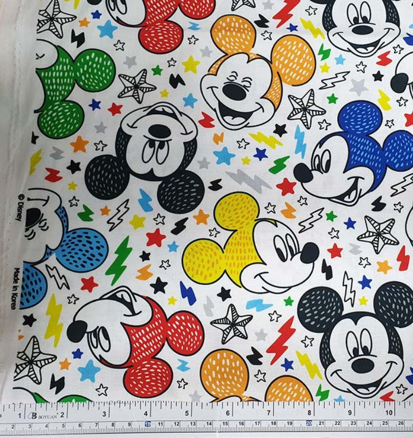 Disney Colorful Mickey Mouse Cotton Fabric, by the yard – nemo it store